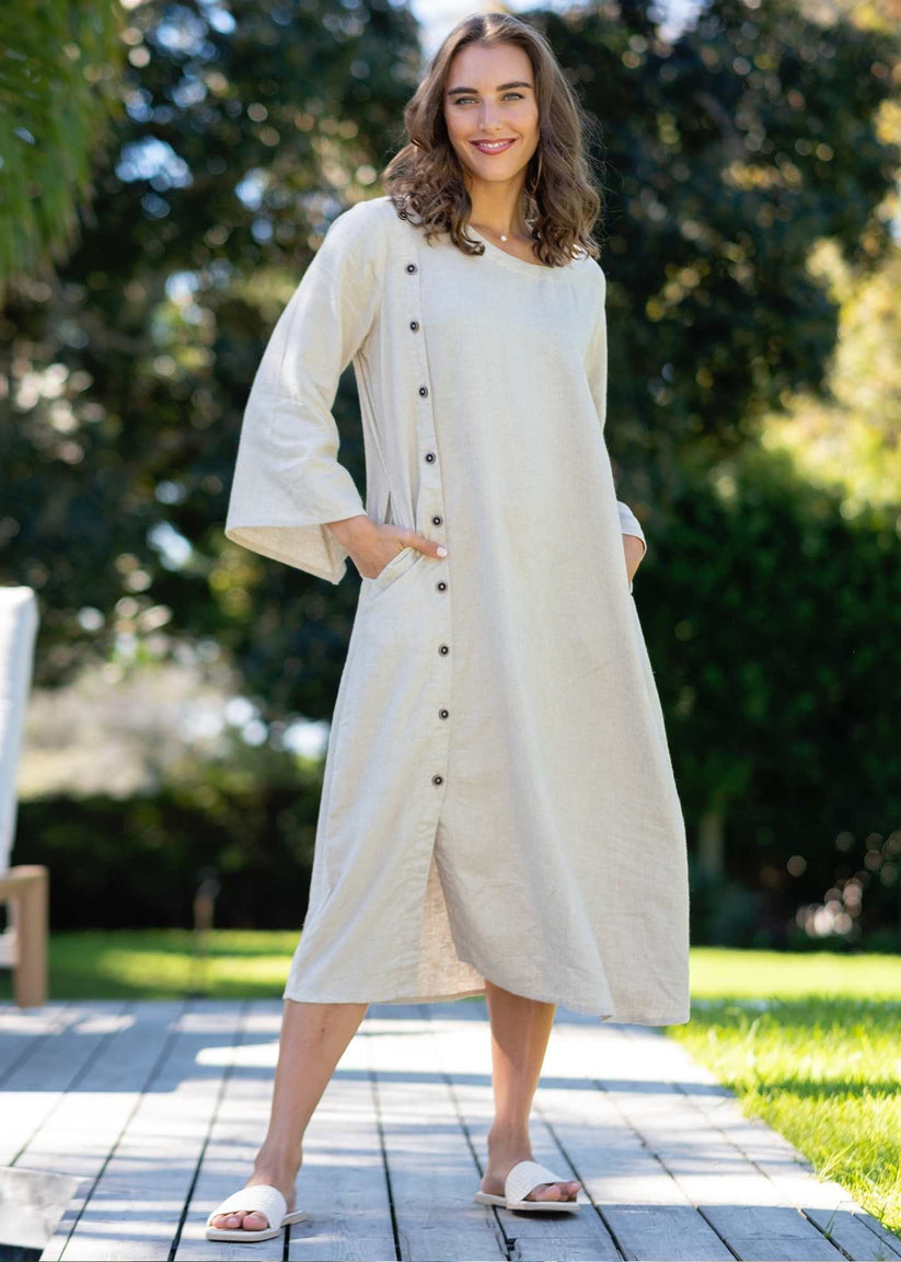 Vernazza Dress in Sandstone – Iconic Designs Shop
